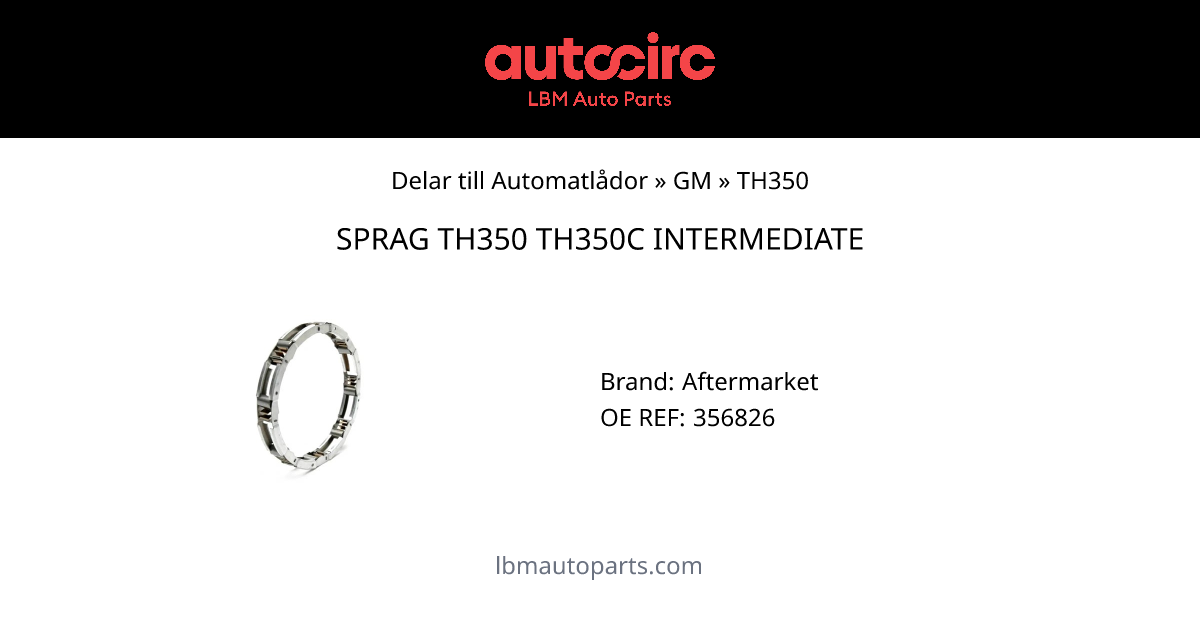 SPRAG TH350 TH350C INTERMEDIATE